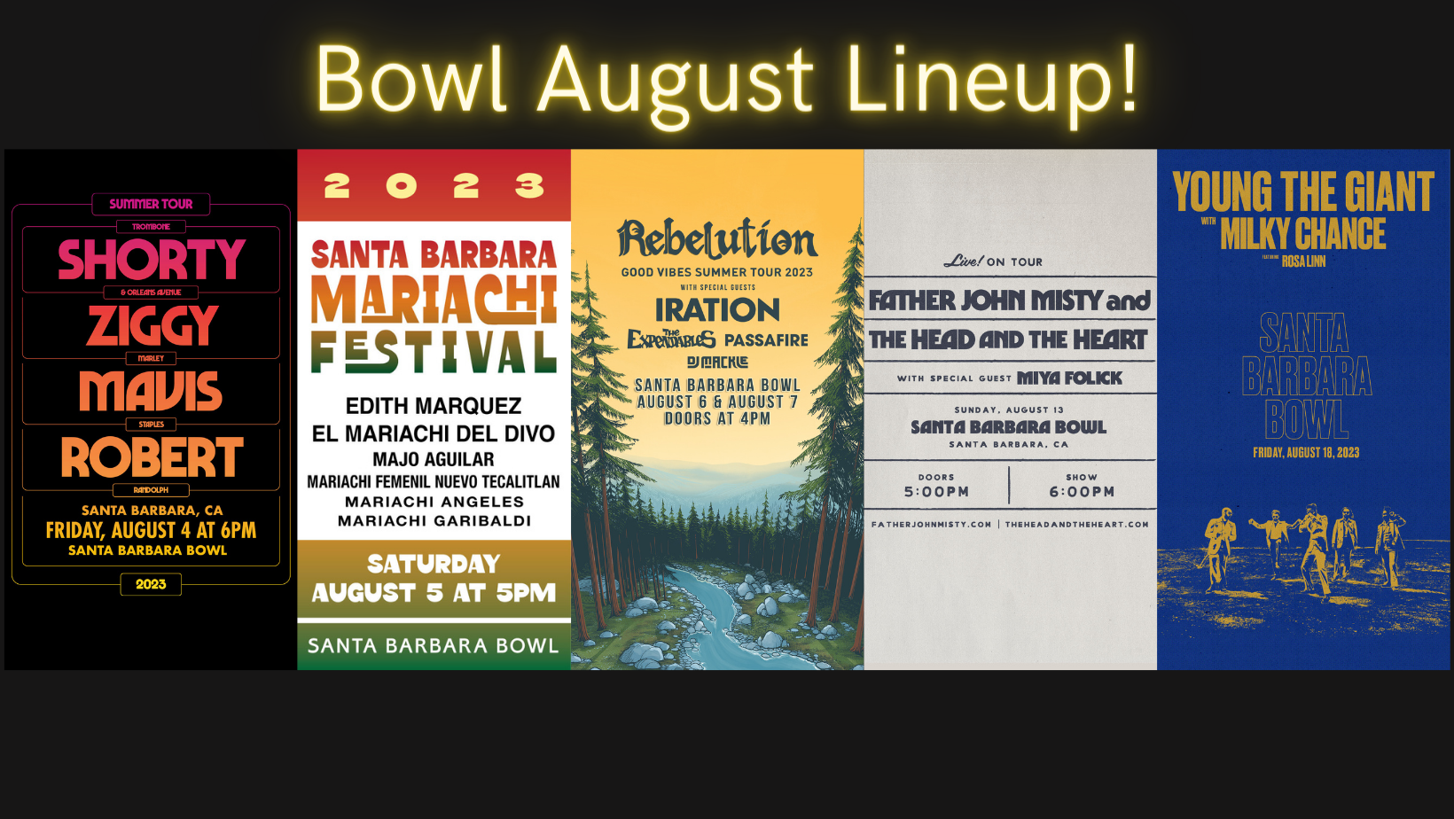 August Lineup - Santa Barbara Bowl